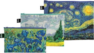 LOQI VINCENT VAN GOGH Irises, A Wheatfield With Cypresses, The Starry Night Zip Pockets, Zp.vg, Maxi, VINCENT VAN GOGH Irises, A Wheatfield With Cypresses,