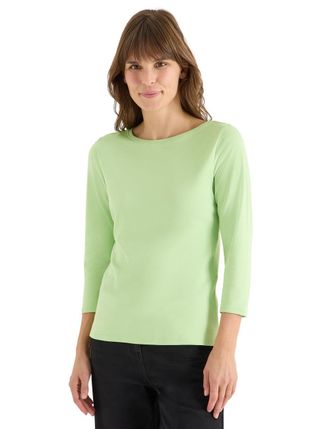 Cecil Basic Shirt in Unifarbe Bamboo Green L