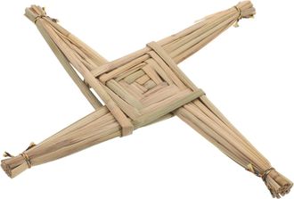 Cabilock Strohkreuz Heimdekoration Stehendes Kreuz F&uuml;r Die Kirche Stroh Wandbehang Dekor Irisches Kunstkreuz Irisches Dekor Irland Kreuz F&uuml;r Zuhause Irland Tis