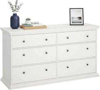 Dmora Kommode Gladys, Wohnzimmerbuffet, Wohnzimmer-Sideboard, Moderne K&uuml;chen-Speisekammer, 163x52 h88 cm, Wei&szlig;