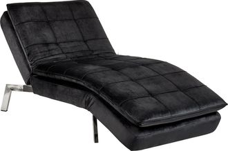 Beliani Moderne, verstellbare Chaiselongue Schwarz Bezug aus Samtstoff Récamiere Loiret