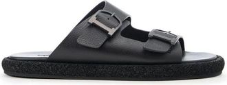 Iceberg Homme, Chaussures, Noir, Taille: 45 EU Mules noires &agrave; double bride et boucles