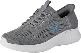 Skechers Baskets Skech-Lite Pro Primebase pour Homme, Bordure Bleue en Maille Anthracite, 44 EU