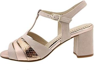 PieSanto 190258 Sandales &agrave; talon en daim beige pour femme, Nude 20511, 38 EU