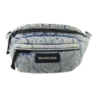 Balenciaga Sac Ceinture Explorer en Denim Matelass&eacute; Pre-owned - Femme - Pre-owned - Bleu - Taille: ONE Size