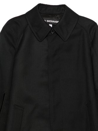 Junya Watanabe Wool Pinstripe Shirt - Black