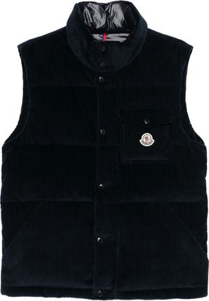 Moncler Gesteppte Cordweste - Blau