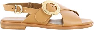 Frau Femme, Chaussures, Brun, Taille: 38 EU 85M9 Flat Sandal