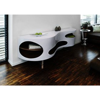 Salesfever Sideboard weiß/Walnuss groß Tchouc