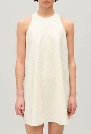 Claudie Pierlot Robe courte paillet&eacute;e &eacute;crue