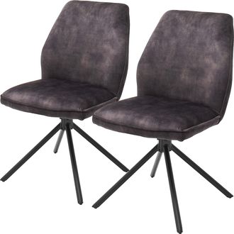 Fredriks home24 Polsterstuhl Oaklawn 2er-Set 52 x 89 x 64cm Grau/Anthrazit