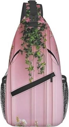 Generic Sac &agrave; dos &agrave; bandouli&egrave;re pour homme Motif roses et vigne Rose