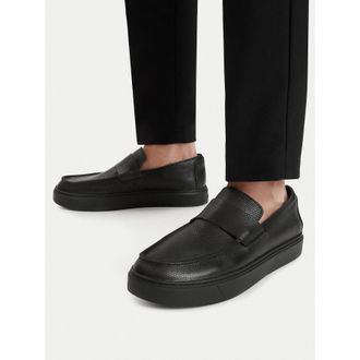 Calvin Klein Slipper Calvin Klein Hybrid Clean Loafer Band Tum Lth HM0HM02184 Schwarz
