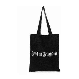 Palm Angels Knit Shopper Logo Tote Bag - - Bags - Damen - Schwarzk - ONE SIZE