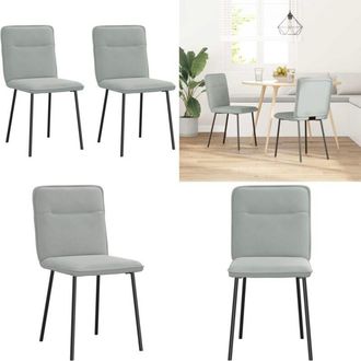 vidaXL Esszimmerstühle 2 Stk. Hellgrau Samt - Vidaxl
