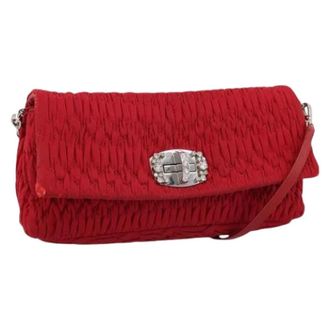 Miu Miu Pre-owned Nylon sacs-ports-paule - Femme - Pre-owned - Rouge - Taille: ONE Size