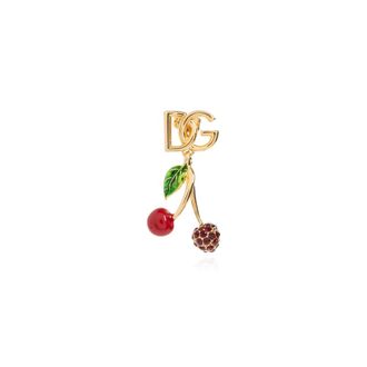 Dolce & Gabbana Femme, Accessoires, Jaune, Taille: ONE Size Cherry Logo Earring