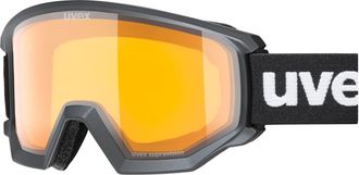 Uvex athletic LGL - leicht kontrastverst&auml;rkende Skibrille mit Anti-Fog-Beschichtung im kantigen Retro-Design f&uuml;r Damen und Herren - black dl yellow-clear -