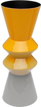 Kare Design Design Vase RICI Swing, Gelb, 35cm Höhe, Blumenvase, Dekorationsvase, Gefäß für Blumen, Tischvase, Wohnzimmer