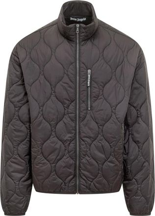 Palm Angels Homme, Vestes, Noir, Taille: 44 FR Veste matelass&eacute;e cintr&eacute;e avec logo