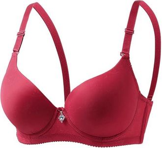 Generic Bustiers pour femmes de taille moyenne et sup&eacute;rieure - sans armatures, coton fin pour b&eacute;b&eacute;, sous-v&ecirc;tements confortables et respirants, rouge, 42