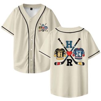 Generic HeatRivalry Hollander Rozanov T-shirt de baseball col en V unisexe &agrave; manches courtes Streetwear, beige, 4XL