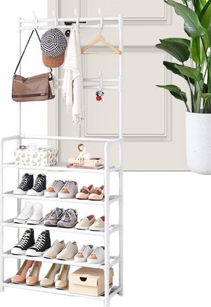 Generic Kleiderst&auml;nder mit - Kleiderst&auml;nder aus Stahlrohr, mehrstufigem Kleiderb&uuml;gel, abnehmbares, vielseitiger Kleiderschrank-Organizer | Aufbewahrungsregal 