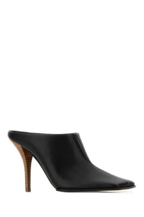 Alaia Womens Black Leather Mules Noir Scarpe Con Tacco High Heel Shoes