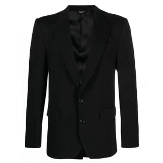 Dolce & Gabbana Schwarzer Einreiher-Blazer mit Spitzrevers - - Jackets - Herren - Schwarzk - XL