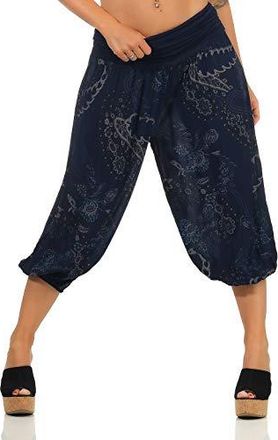 Malito more than fashion Malito Femme Pantalon Court Sarouel Yoga Pantalon Sport 7186 (Bleu foncé)