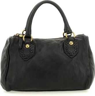 Campomaggi Femme, Sacs, Noir, Taille: ONE Size Bauletto Pelle Vacchetta Tinto Capo