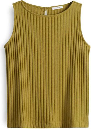 OPUS Damen Top | Jerseytop IPOMA Slit Regular in Rippstruktur Tropical Moss, 44