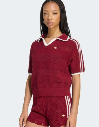 adidas Originals Resort S - Polo-Oberteil in College-Burgunderrot