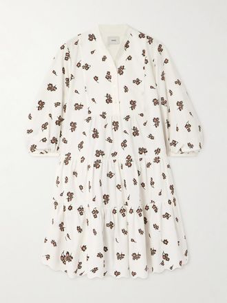 Erdem Minikleid Aus Einer Baumwollmischung Mit Stickereien - Wei&szlig;