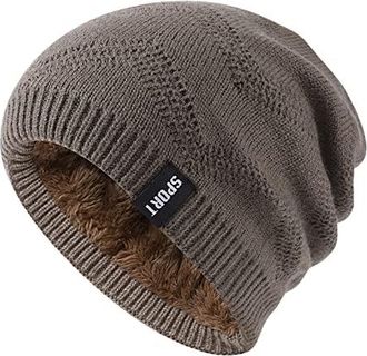 Generic Cocila Casquettes, Bonnets Et Chapeaux Hommes Chapeaux dhiver en Plein Couleur Unie Tricot&eacute; Coton Chapeau Cr&egrave;Me Solaire Course Sport Chaud (D, One Siz