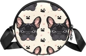 Generic Sac &agrave; bandouli&egrave;re circulaire pour femme, petit sac &agrave; bandouli&egrave;re avec fermeture &eacute;clair, bretelles r&eacute;glables, style d&eacute;contract&eacute;, pour femmes et filles