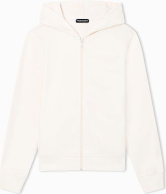 Emporio Armani Damen Terry Hoodie Sweatshirt Kapuzenpullover, wei&szlig;, XL