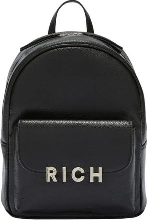 John Richmond Rucks&auml;cke - Compact Black Synthetic Leather Backpack - Gr. unisize - in Schwarz - f&uuml;r Damen