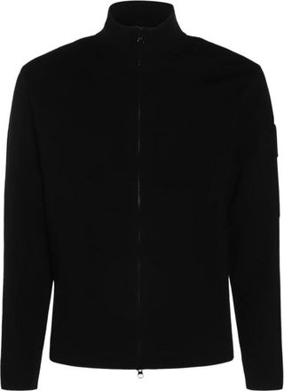 C.P. Company C.p. Company, Homme, Pulls, Noir, Taille: 2XL Tricot en laine noire avec fermeture &eacute;clair