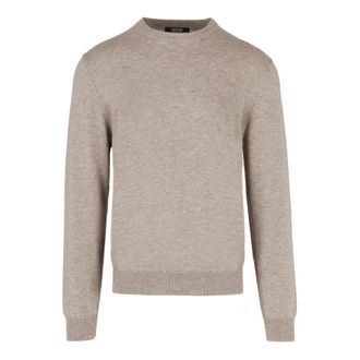 Bomboogie Kaltgef&auml;rbter Merino-Wollpullover mit Rundhalsausschnitt - - Knitwear - Herren - Beige - L