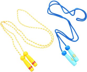 Garneck 2 Stück Teiliges Springseil mit Rutschfesten Griffen Robustes Outdoor Fitness Seil für Spielerisches Training von Jungen und Mädchen Elastisch und Lan