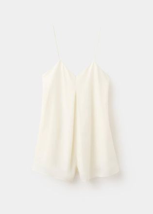 Mango Gerader Overall mit offenem R&uuml;cken ecru - Damen - S - MANGO