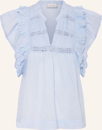 Neo Noir Neo Noir Blusentop Jayla Mit Spitze Und R&uuml;schen blau