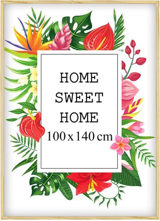 MG Design Natural Bilderrahmen 100 x 140 cm - Aus echtem Holz mit Acrylglas, zum Aufh&auml;ngen & Aufstellen, f&uuml;r Fotos, Poster & Puzzle