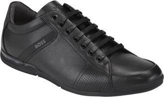 HUGO BOSS Teilperforierter Sneaker aus Glattleder mit schmaler Sohle in