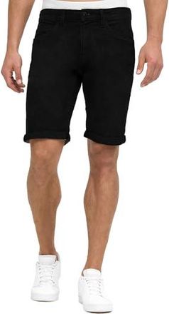 Indicode Hommes Caden Jeans Shorts | Pantalon Court en Jean &agrave; 5 Poches Ultra Black 3XL