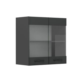 Vicco Meuble de cuisine haut vitr&eacute; R-Line, Anthracite campagne, 60cm Vicco