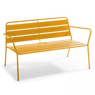 Oviala Gartensofa aus Metall, Gelb - Palavas