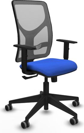 Piqueras y Crespo B&uuml;rostuhl mit 1D-Armlehnen, h&ouml;henverstellbare Lendenwirbelst&uuml;tze, ausgestattet mit 3 Positionen und Schneideschaum, Grau/Blau