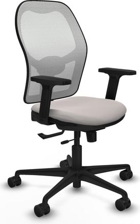 Piqueras y Crespo Moderner Schreibtischstuhl mit 2D-Armen, h&ouml;henverstellbare Lendenwirbelst&uuml;tze, ausgestattet mit Syncro/Traslack und injiziertem Schaumstoff, Wei&szlig; / We